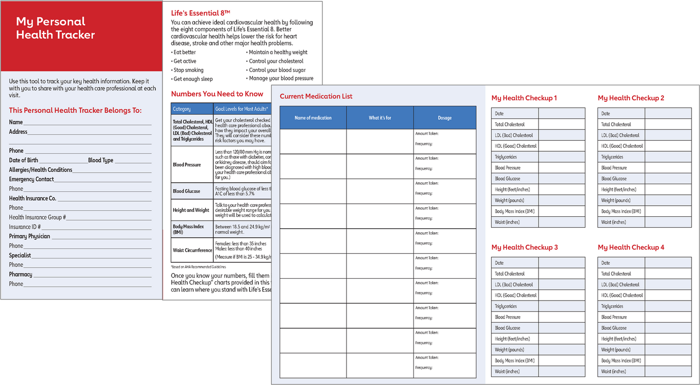 My Personal Health Tracker - Pack of 25 – ShopHeart.org