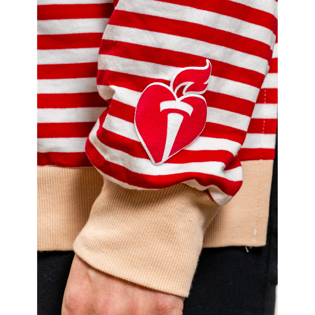 Puff Print Stripe Pullover – ShopHeart.org